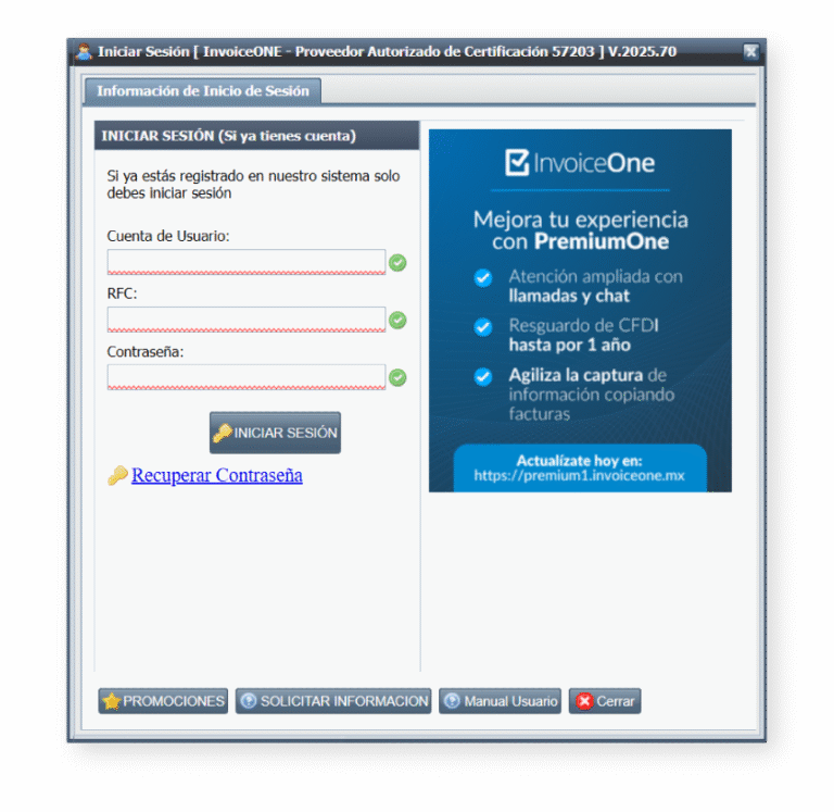 Servicio Gratuito - InvoiceOne